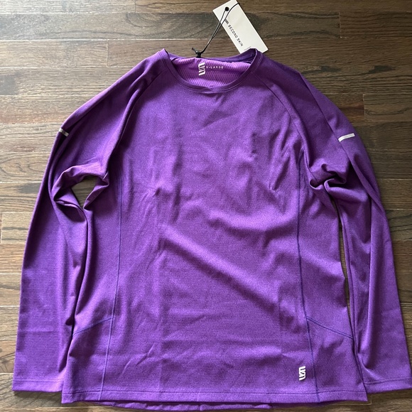 Second Skin Overalls | Tops | Nwt Second Skin Purple Long Sleeve Shirt ...